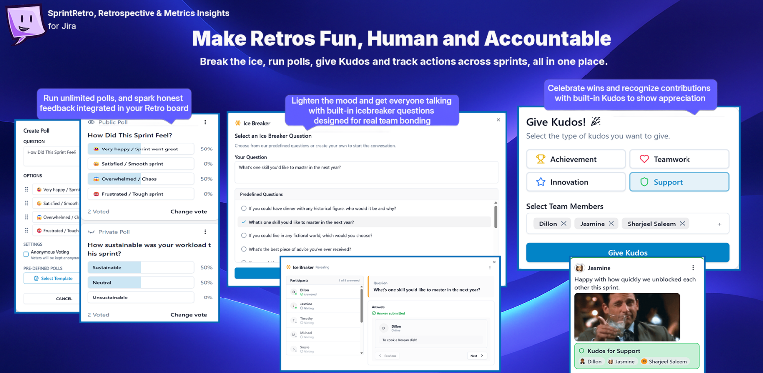 SprintRetro – Free Sprint Retrospective Tool with Built-In Jira Metrics